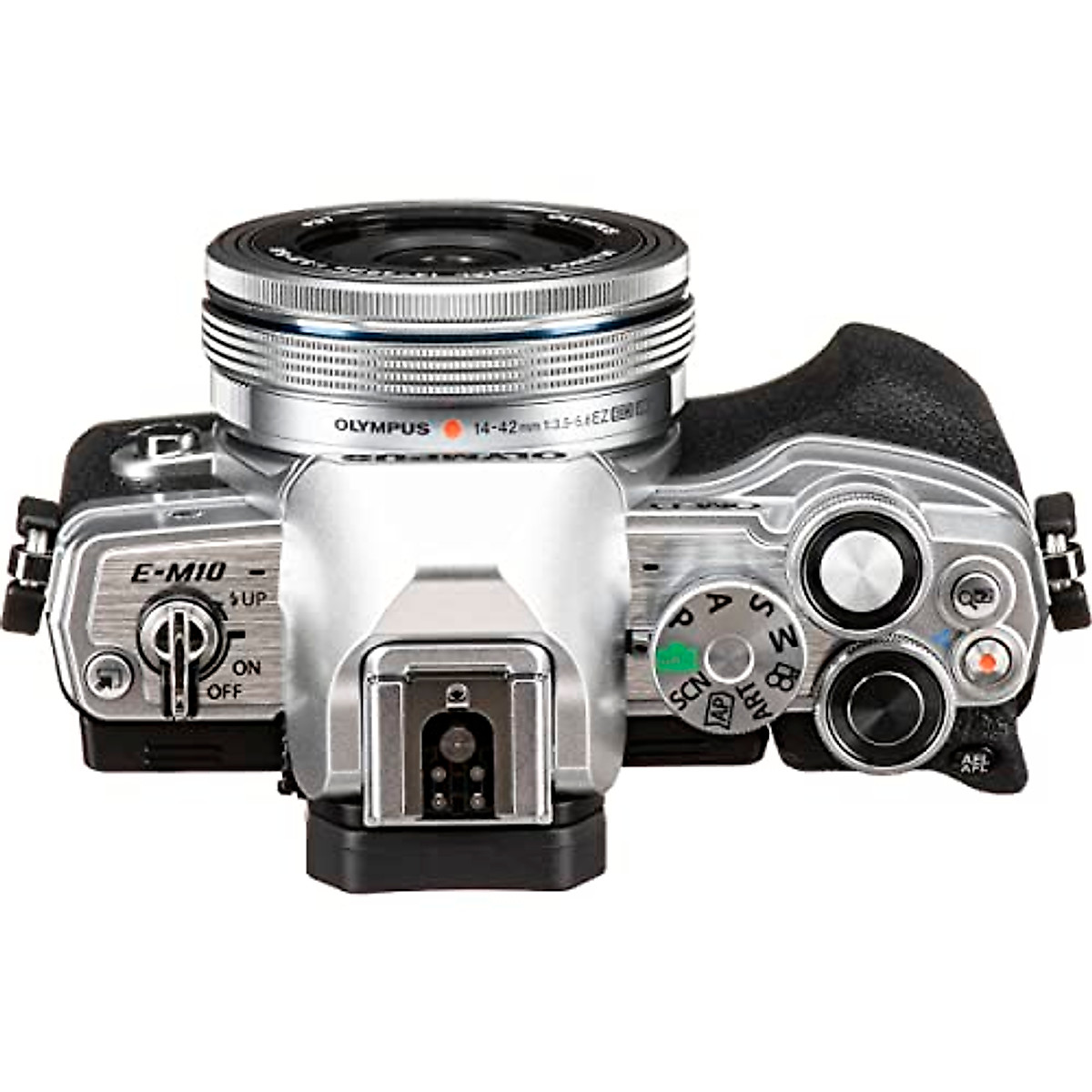 Ultimaxx Essential Accessory Bundle + Olympus OM-D E-M10 Mark IV Mirrorless Camera with 14-42mm EZ Lens (Silver) + SanDisk 32GB Ultra Memory Card, Water-Resistant Gadget Bag & More (18pc Bundle)