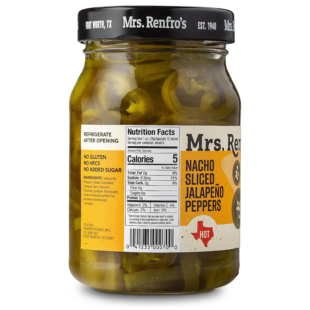 Mrs. Renfro’s Nacho Sliced Jalapeño Peppers – Crisp (16-oz. jars, 2-pack)
