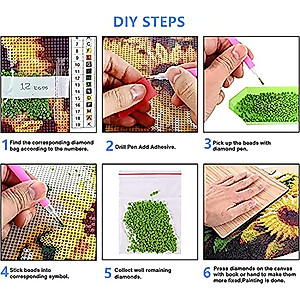 GemZono Diamond Painting Kits for Adults Beginners Animals Diamond Art for Adults-DIY 5D Paint with Diamond Full Drill for Home Wall Decor,Animal Diamond Dots(12x16inch)