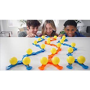 Zip Linx Jumping Domino Action - Hi-Fly Set | Chain Reaction Game - Create Unlimited Designs | Includes 22 ZipLinx, 3 Hi-Fly Balls, and 1 Launcher Key