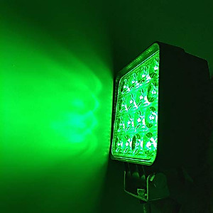 Green Led Pods 48W 3inch Spot Hunting Lights Driving Work Fog Lamps for F150 Truck SUV Polaris Auxiliary Offroad Off-road Boat Fish Pig Deer Hog Hunting Motorcycle 12 Volt Motor (Pack of 2)