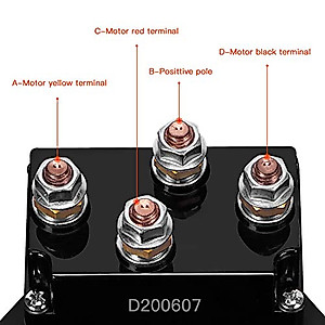 BIGTUR 500A 12V Winch Relay Solenoid Replacement Contactor for 8000-15000lb ATV UTV Truck 4WD 4x4 Winch