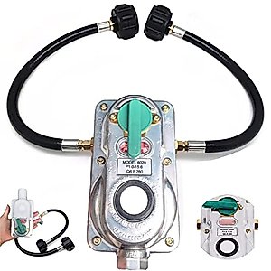 RV Propane Regulator, 2 Stage Auto Changeover lp Propane regulator, For Outdoor Grill trailers camper RV propane regulator 2 tank with dual hose