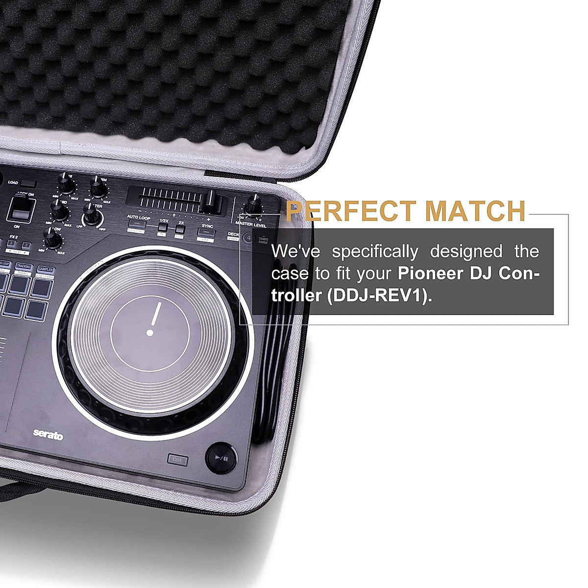 LTGEM EVA Hard Case for Pioneer DJ DJ Controller (DDJ-REV1) - Travel Protective Carrying Storage Bag, only one case is Sold (21×11×4 inch)