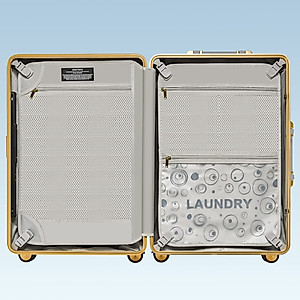 GinzaTravel Aluminum Frame+PC Suitcase Bright Color Suitcase TSA Combination Lock Universal Wheel