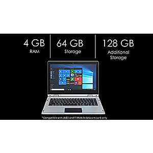 IVIEW Megatron 4G LTE 14.1" Touch Screen, 1920 × 1080 IPS High Resolution, Intel Celeron Dual Core 4GB/64GB Storage 360° Convertible Laptop