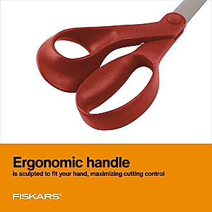 Fiskars 1294508697WJ Left-hand 8" Bent-left, Stainless Steel - Orange