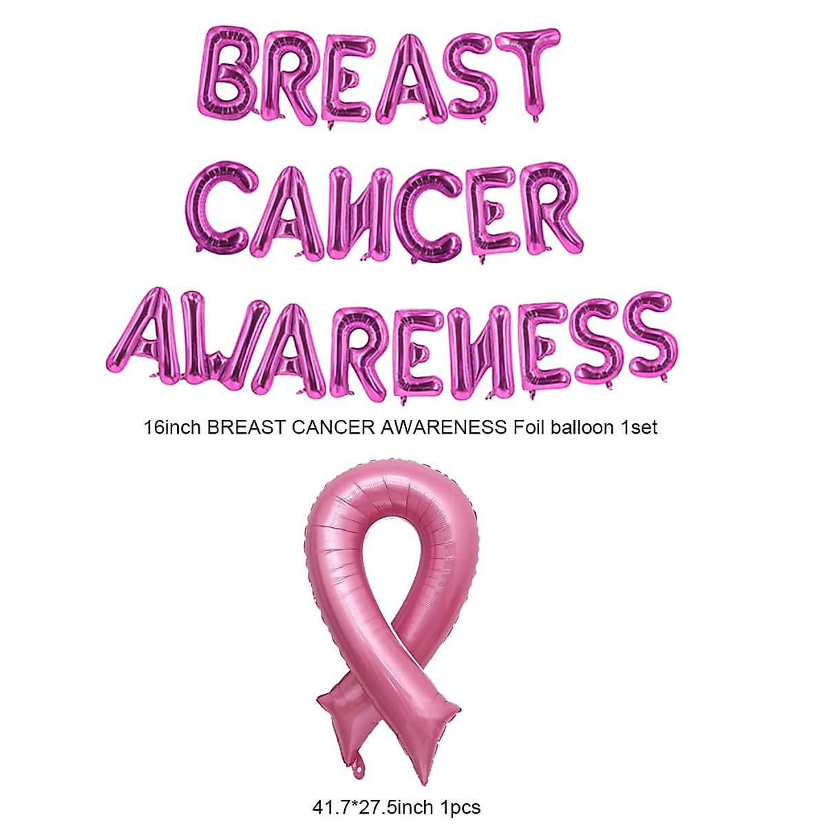 Breast Cancer Awareness Party Decorations Kit 130 Pcs Breast Cancer Awareness Balloons Arch Garland Pink Ribbon Balloons for Breast Cancer Awareness Pink Ribbon Party Decorations Supplies