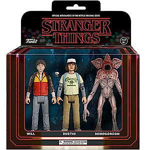 Funko Action Figure: Stranger Things 3 Pack - Pack 2, Will, Dustin, and Demogorgon Collectible