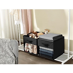 DECOMOMO Kallax Storage Cubes, 13x13x15 Storage Cube Bins with Window, Baskets for Organizing Shelves (Kallax / 4pcs, Black)
