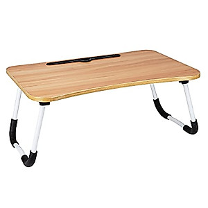 Mind Reader Woodland Collection, Portable Laptop Desk/Breakfast Table, Collapsible, Portable, Folding Legs, Beige