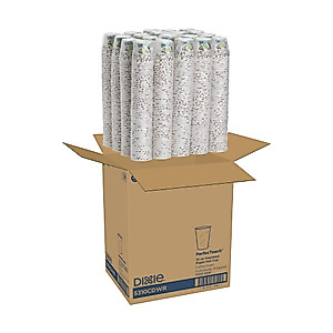 Georgia-Pacific Dixie PERFECTOUCH 10OZ Insulated Wrapped Paper HOT Coffee Cups, FIT Large LIDS, Coffee Haze, 1,000 Cups/CASE