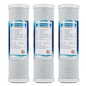 SWALLE 10” x 2.5” Water Filter Replacement Cartridges - CTO Filter Cartridge Fits Standard 10 inch Whole House Water Filter Systems - Reducing up to 99% Chlorine - Pack of 4