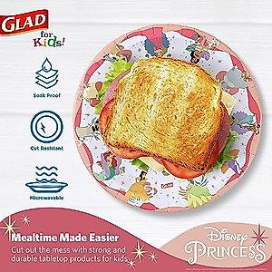 Glad for Kids Disney Princess “Magic is in All of Us” 8.5” Paper Plates | Plates, Snack Kid-Friendly Everyday Use, 24 Ct