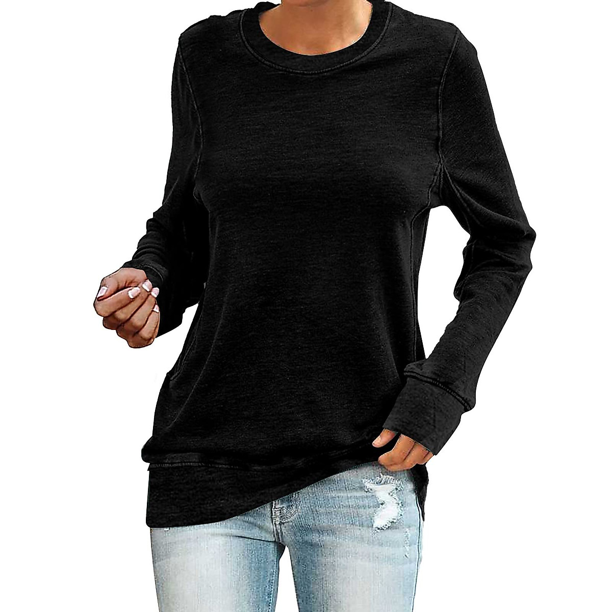 JMMSlmax Sweatshirts for Women Crewneck Long Sleeve Shirts Tunic Tops for Leggings Women's Casual Loose Soft Pullover Tops