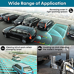 Wireless Backup Camera Easy Install: Touch Button 5 Inch HD 1080P Monitor - No Delay Digital Signal Reverse Cam with Color Night Vision for Car Truck Trailer Hitch - Yakry Y25