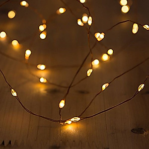 Solar Powered String Lights, 100 LED Copper Wire Lights, Waterproof Starry String Lights, Indoor/Outdoor Solar Decoration Lights For Gardens, Patios, Homes, Parties: 20 ft, Warm White