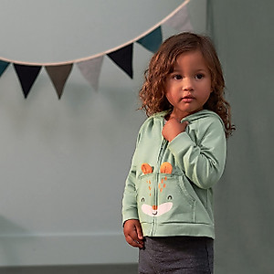 Gerber Baby Boys Toddler Zip Hoodie & Joggers Clothing Set Fox Green 0-3 Months