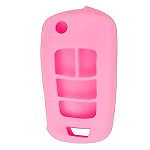 Keyless2Go Replacement for New Silicone Cover Protective Case for Select GM Flip Remote Key Fobs OHT01060512 - Pink
