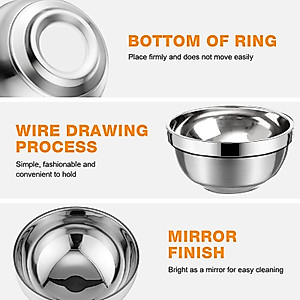 20 Pcs Stainless Steel Bowls Set 17 oz Double Walled Insulated Soup Bowls Snack Metal Bowl for Ice Cream Salad Noodles Sauces Serving, Easy to Clean, 5.1 x 2.6 Inch