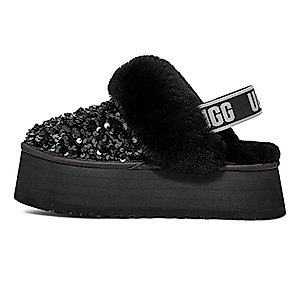 UGG Women's FUNKETTE Chunky Sequin Slipper, Black, 12
