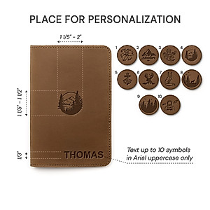 Leather Journal Cover for Moleskine Cahier Notebook Pocket size with pen holder 3.5" x 5.5" Personalized Refillable Cover Compatible with Field Notes