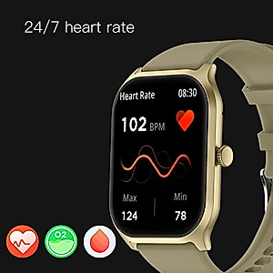 Loluka Smart Watch for Men 2.01" HD Screen Smartwatch Make Phone Calls Message Reminder 100+ Sport Modes Heart Rate Fitness Watch iOS Android Step Calorie Counter Custom Dial