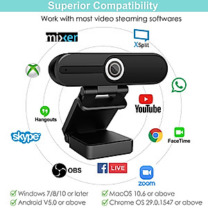4K HD Webcam with Microphone, 8MP USB Computer Web Camera With Privacy Shutter and Tripod, Pro Streaming Webcam PC Cam Mac Desktop Laptop for Gaming Video Recording Calling Conferencing Online Classes