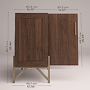 roomfitters 39" Modern Wood Sideboard Buffet Cabinet, Mid Century Media Console with Doors Coffee Bar Cabinet Credenza for Living Room, Entryway, Wooden Kitchen Wine Cabinet, Gold Metal Legs
