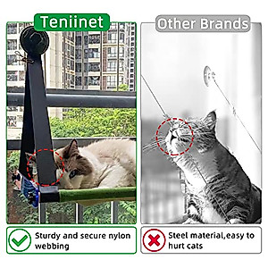 Foldable Cat Hammock Withstand Large Cats Over 60 lbs | Indoor Cat Window Perch with 3.3in Sturdy Suction Cups