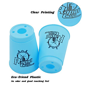 Erlsig 12 Pack Stacking Cups, M Size Quick Stack Cups Set Speed Training Game for Travel Party Challenge Competition, Blue