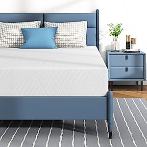 IULULU 10 Inch Full Mattress, Gel Memory Foam Mattress in a Box, Fiberglass Free Mattresses with Medium Feeling Foam for Cool Sleep, CertiPUR-US Certified White
