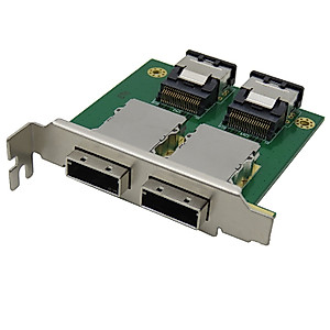 CableDeconn Dual Mini SAS SFF-8088 to SAS36P SFF-8087 Adapter in PCI Bracket