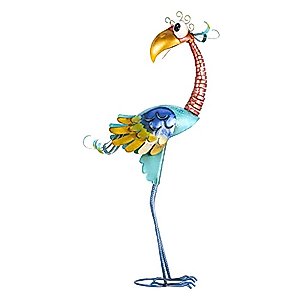 Tooarts Metal Garden Bird Statue Standing Animal Backyard Ornaments Outdoor Sculpture for Lawn Patio Art Decoration