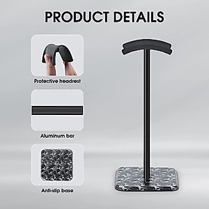 FEIYING Headphone Stand Headset Stand, Headphones Holder, Aluminum Support & Protective Headrest Gaming Headset Holder Hanger Hook Stands Accessories for Desk