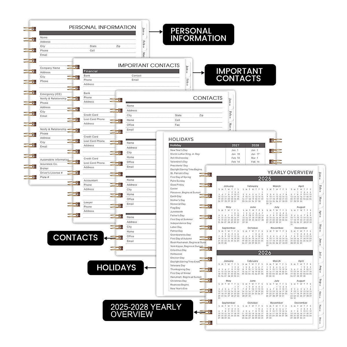 2023-2025 Monthly Planner - 2023 Monthly Planner from January 2023 to December 2025, 6.4'' x 8.5'' Monthly Planner with Tabs, 3 Year Monthly Calendar Planner 2023-2025 with Thick Paper