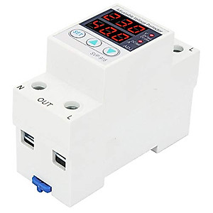 Fafeicy Intelligent Single Phase Adjustable Over Voltage Under Voltage Current Protector Current Protective Device 230VAC(40A)