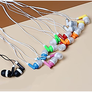 TJZXGUI 32 Pack Bulk Earbuds Headphones ，Wholesale Wired Earphones Disposable Ear Buds for School Classroom Students (Multi Colored)