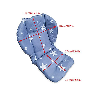 twoworld High Chair Cushion, 1Pack Large Thickening Baby High Chair Seat Cushions Liner Mat Pad Cover Breathable (Blue Star)