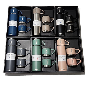 BT53 Stainless Steel 500 ML Vacuum Flask/Bottle/Thermos for Hot and Cold Drinks with Three Cups (Silver)