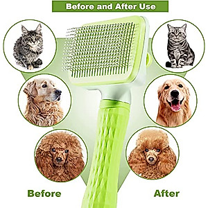 Garstor Dog Brush, Cat Brush, Dog Brush for Shedding, Self Cleaning Pet Brush for Grooming Long Short Haired Dog Cats, Cat Brushes for Indoor Cats, for Dog Cat Rabbit Remove Loose Fur and Undercoat
