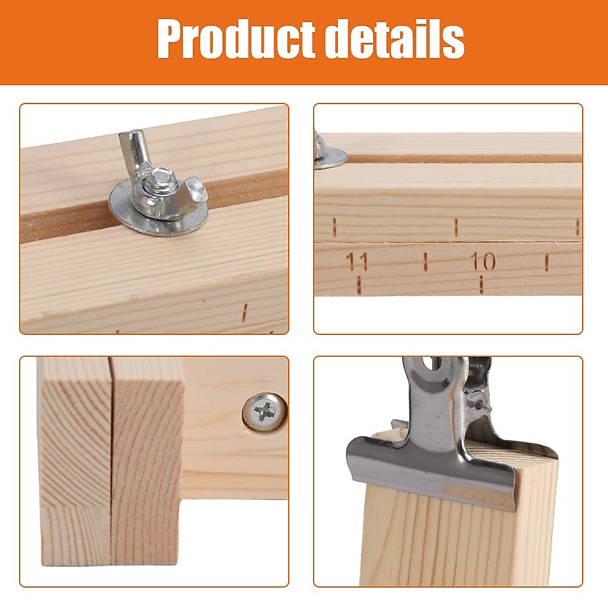 CALIDAKA Jig Bracelet Maker with 4 Pcs Clips, Wood Jig Bracelet Maker U Shape Clear Scale Bracelet, DIY Hand Knitting Bracelet Jig Bracelet Braiding Tool for DIY Crafting Weaving(A)