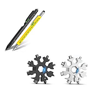 Stocking Stuffers for Men, 18 in 1 Snowflake Multitool Gifts for Men,9 in 1 Multitool Pen Set, Christmas Gifts for Men