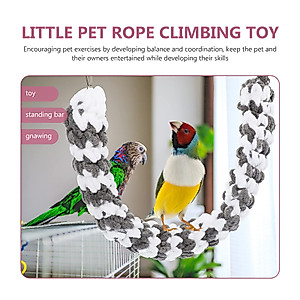 Alipis Hamster Toys Ferret Toys Bird Toy Handmade Sugar Glider Toys Pet Hamster Cotton Rope Toy Climbing Perch Cage Accessory Toy Rat Climbing Ladder Toys Hamster Toy Hamster Toys Ferret Toys