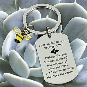 HUTIMY Bee Gifts Keychain Honey for Women Men Bumblebee Key Chains Stuff Super Bumble Bees Jewelry Honeybee Charm Items Honey Bee Keychain