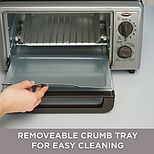 BLACK+DECKER 4-Slice Countertop Toaster Oven, Stainless steel Silver TO1322SBD