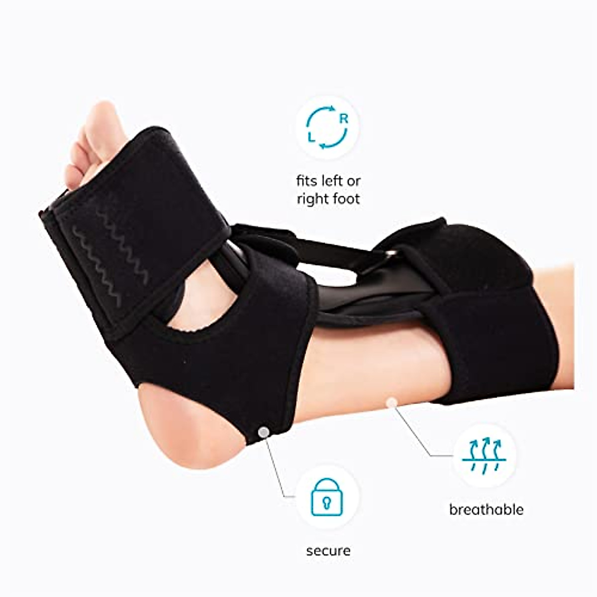 BraceAbility Plantar Fasciitis Night Splint - Dorsal Plantar Fascia Night Splint, Achilles Tendonitis Foot Brace for Plantar Fasciitis Relief, Heel Pain Sleeping Boot - Fits Men and Women (L/XL)