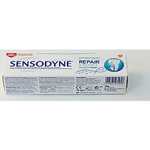 Sensodyne: "Repair & Protect Extra Fresh" Toothpaste, Powered by NovaMin * 2.53 Fluid Ounce (75ml) Tube (Pack of 2) * [ Italian Import ]