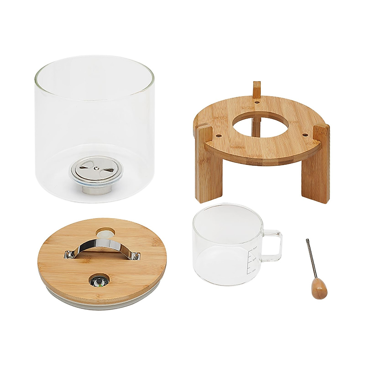 5L Grain Storage Rice Dispenser Cereal Container Flour Container Rice Holder Rice Storage With Valve Grain Dispenser Bean Oatmeal Flour Container Dry Goods Dispensers Creative Glass Food Storge