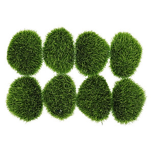 VINTORKY 8pcs Artificial Moss Faux Green Stones Aquarium Fake Balls Plants Flower Micro Landscape Stone Artificial Stones Fairy Gardens Ornament Moss for Crafts Fake for Container Foam Rock